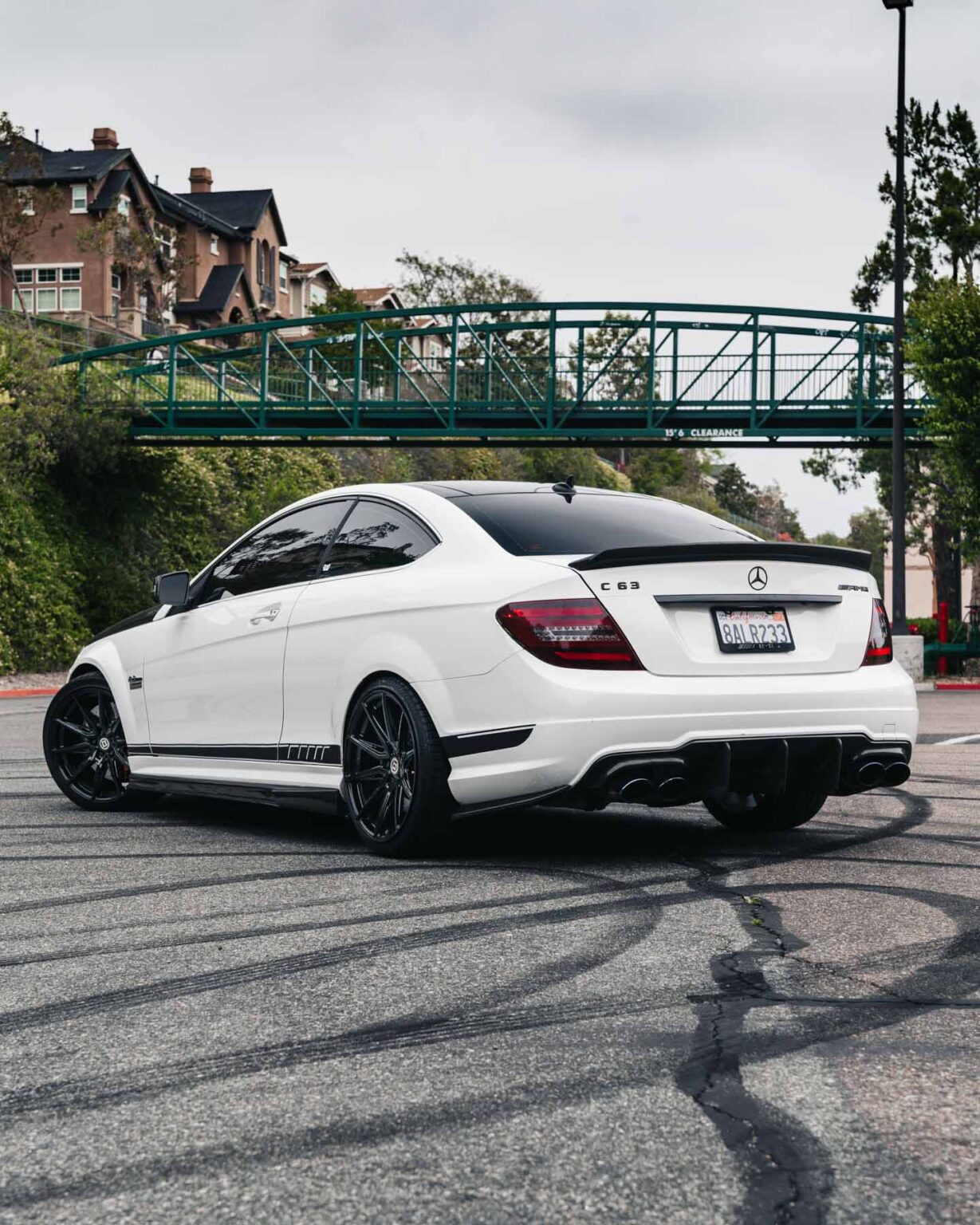 White Mercedes Benz C63 AMG - Brada Wheels