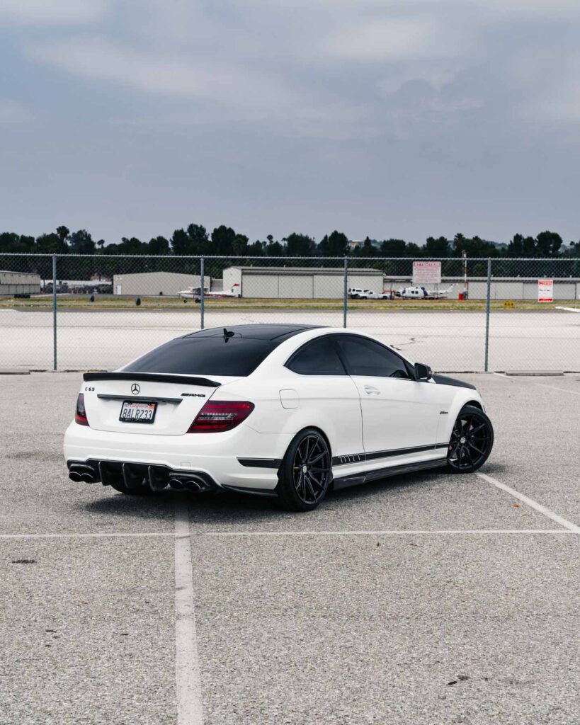 White Mercedes Benz C63 AMG - Brada Wheels